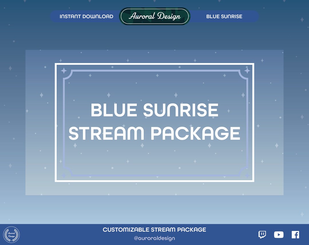 Blue Sunrise Overlay Package - Sunrise/morning/starry Night/vtuber ...