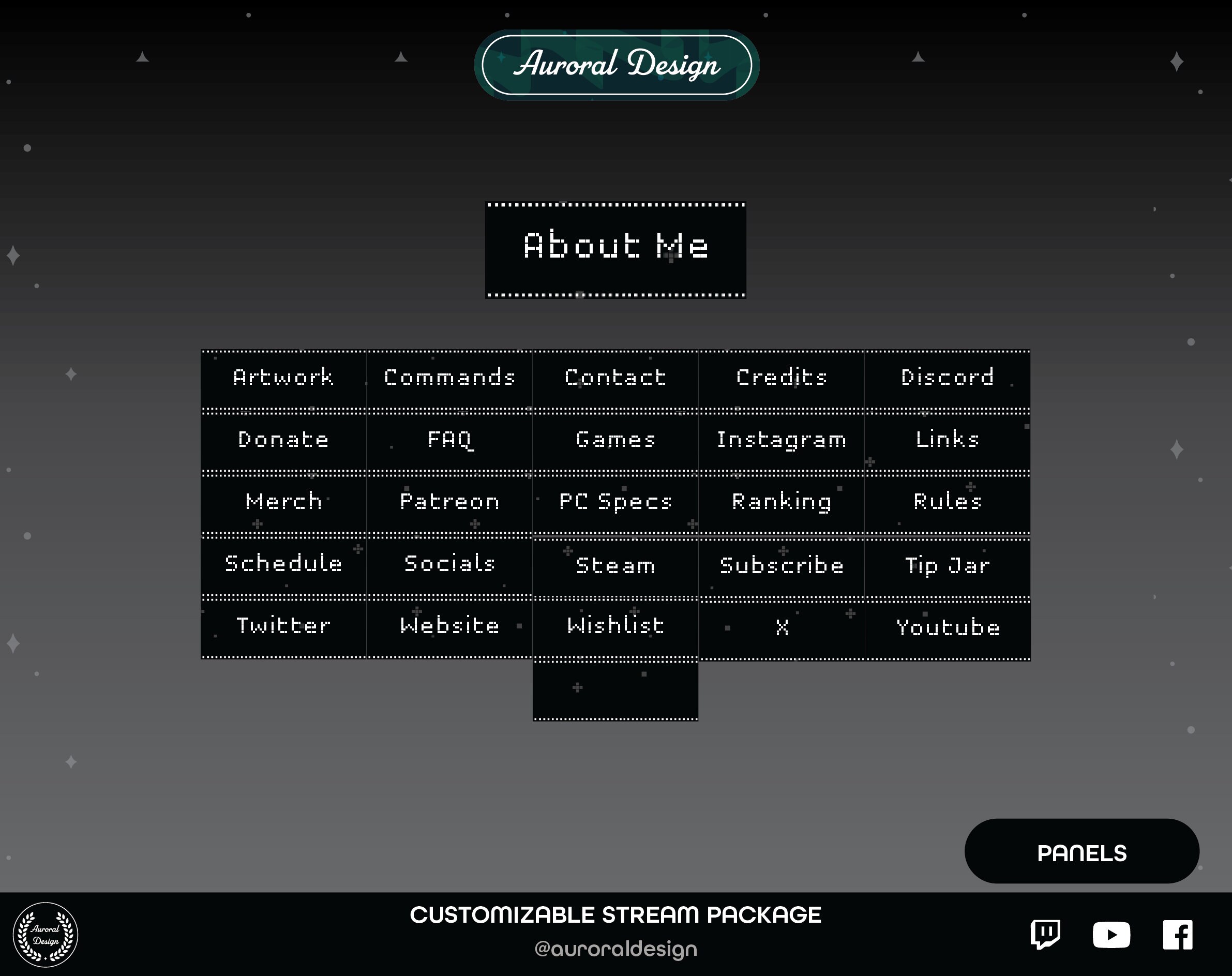 Minimalist Black Pixel Overlay - Black/grey/simple/minimal/vtuber ...