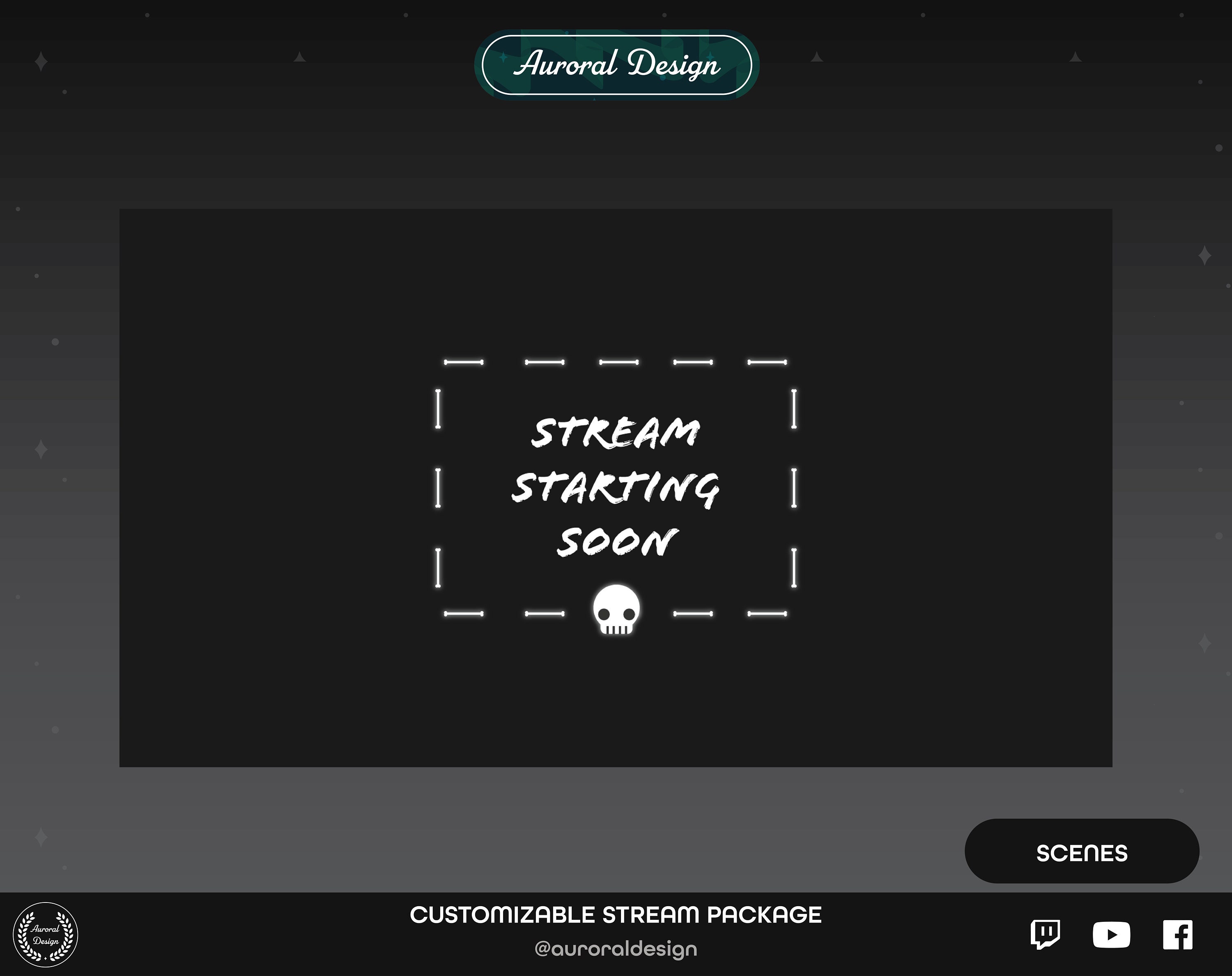 ANIMATED Skull & Bones Overlay Package - Skull/skeleton/bones/halloween ...