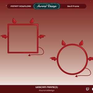 4x Red Devil Webcam Frames - Webcam Overlay/horns/tail/bat Wings/witch ...