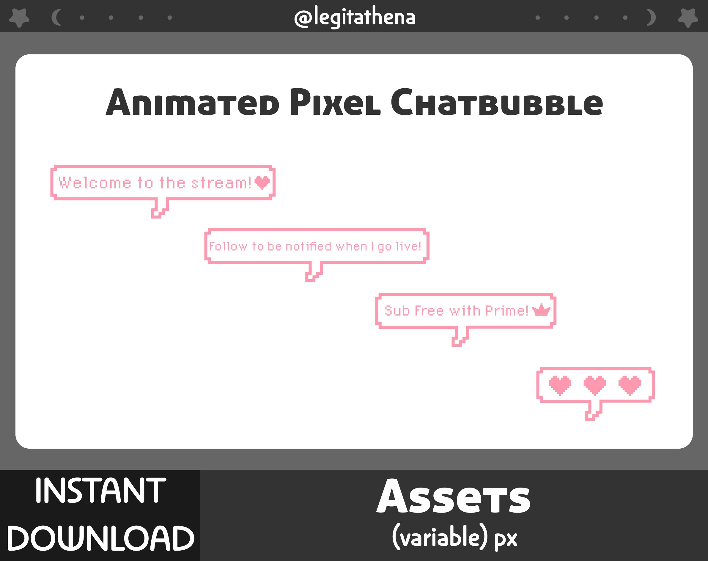 ANIMATED Pixel Chatbubble in Pink Pixel | Etsy