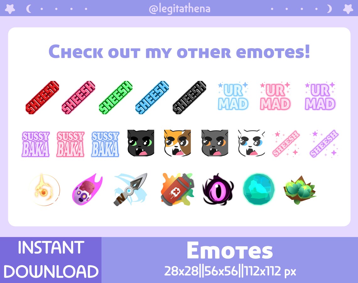 Purple Sussy Baka Twitch Emote | Etsy