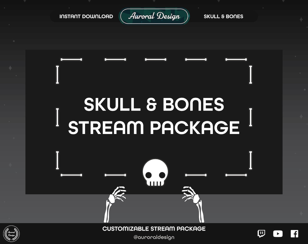 ANIMATED Skull & Bones Overlay Package - Skull/skeleton/bones/halloween ...