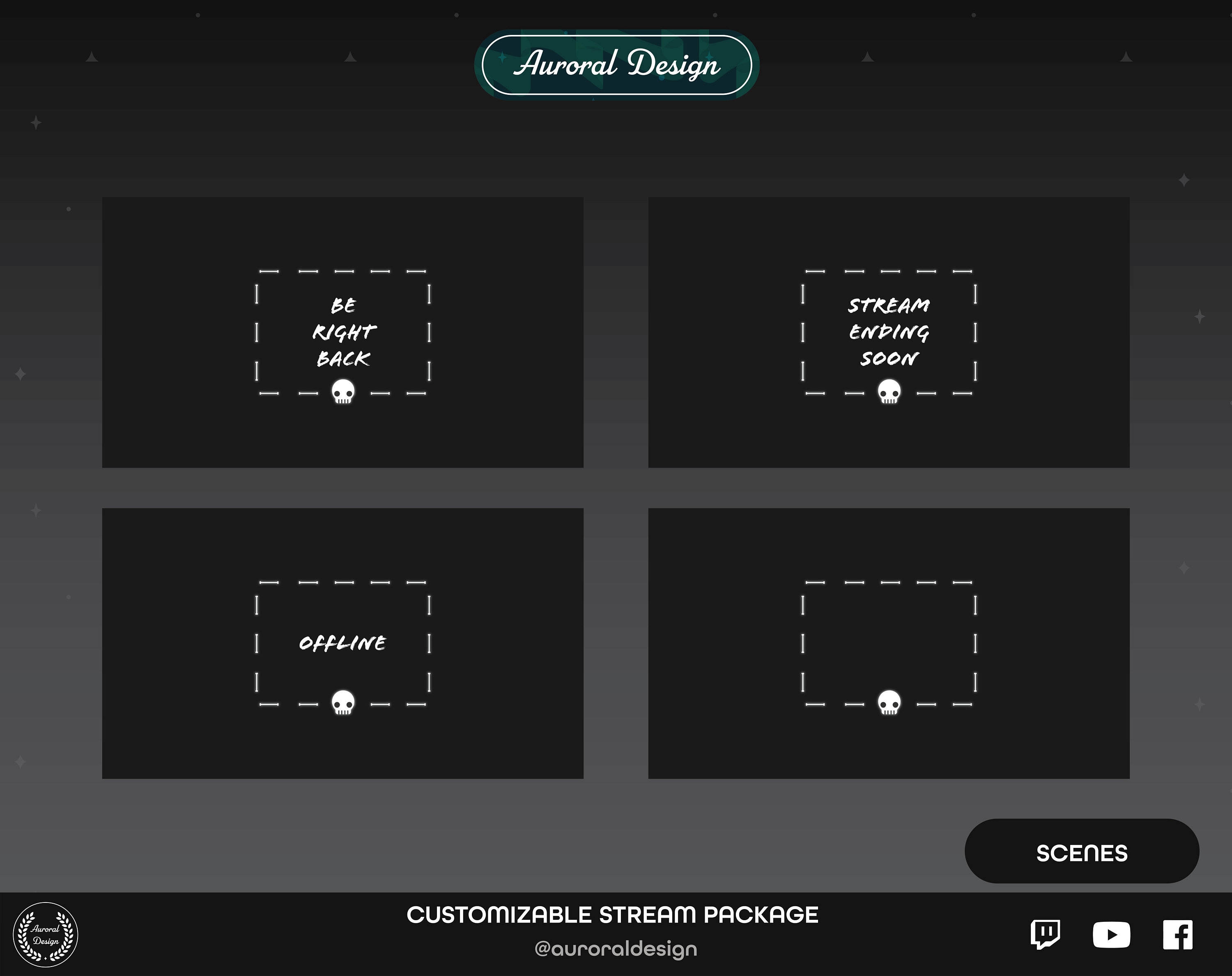 ANIMATED Skull & Bones Overlay Package - Etsy