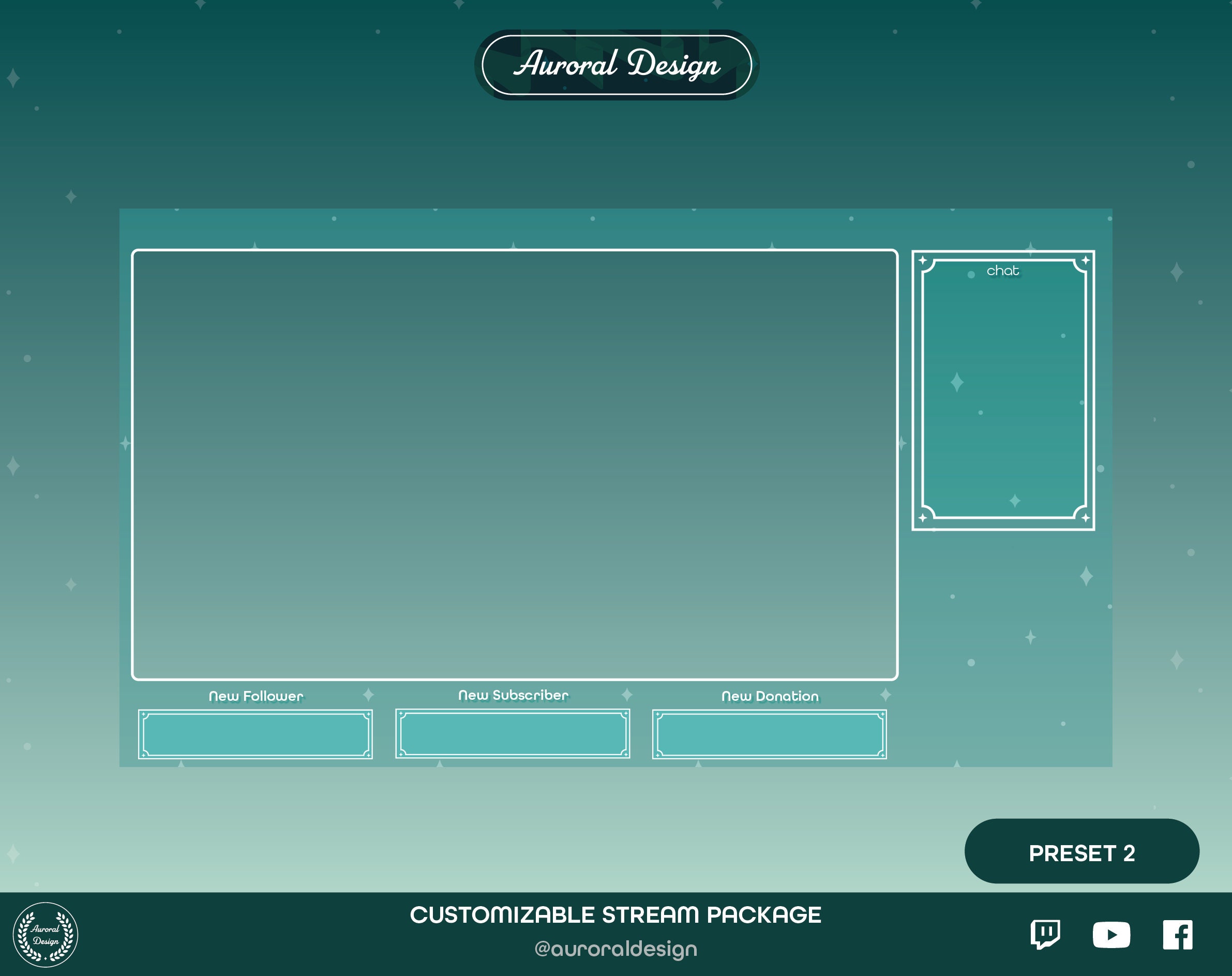 Teal Sunrise Overlay Package - Sunrise/morning/starry Night/vtuber ...