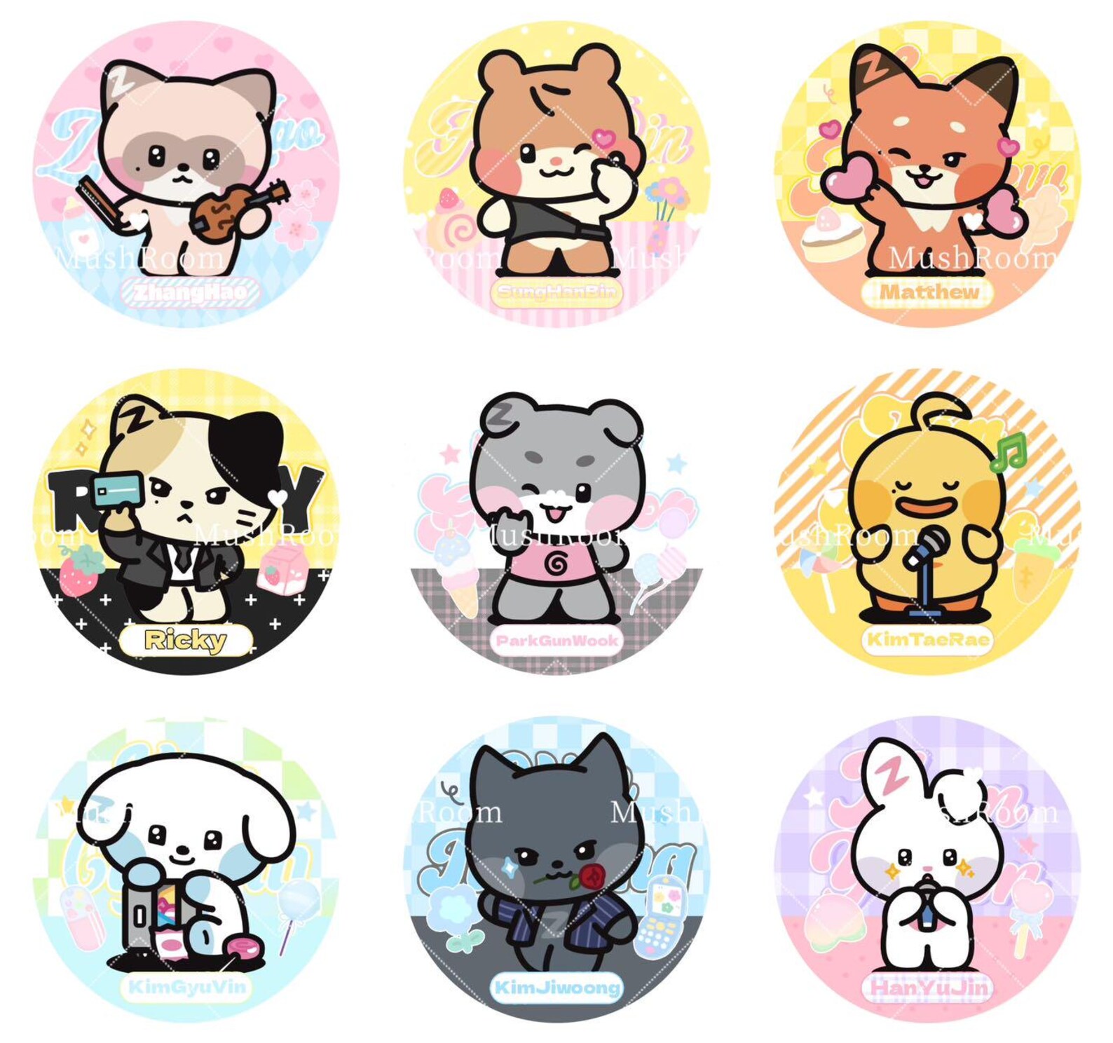 Zerobaseone Zb1 Zeroni Cute Round Stickers - Etsy