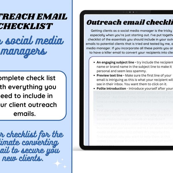 Client Onboarding Email Checklist - Etsy