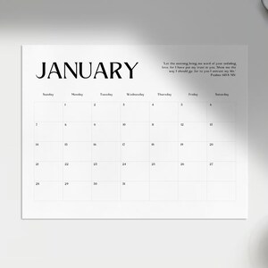 Printable 2024 Calendar Scripture Bible Verse Monthly Planner 2024 ...