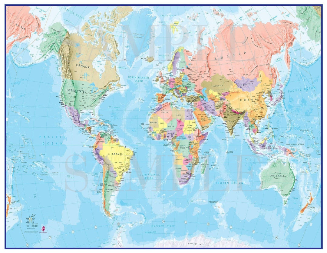 World Map Birthday Side Strips Icing Sheets World Map Cake Wrap - Etsy