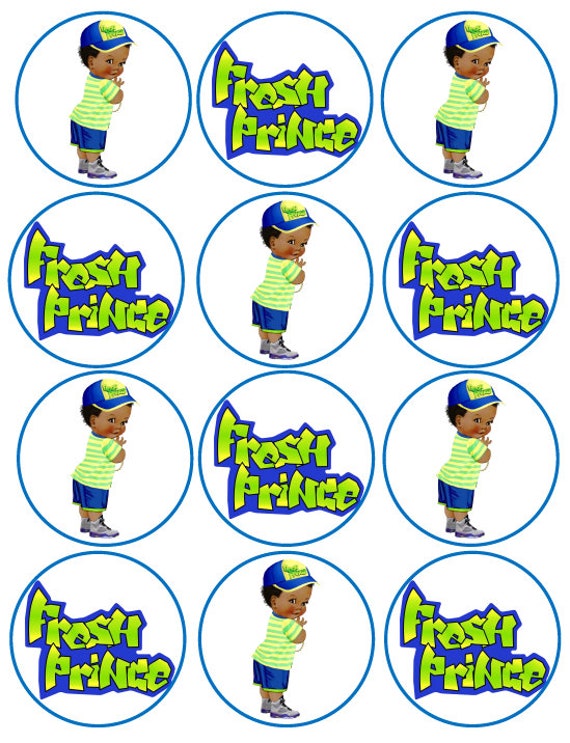 90s Hip Hop Fresh Prince CUPCAKE Toppers Edible Stickers | Etsy