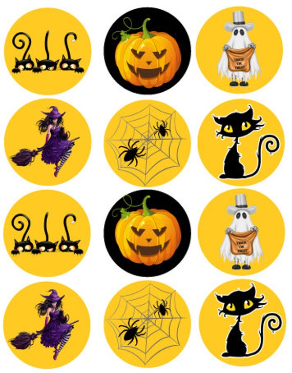 Halloween Cupcake Toppers Halloween Decorations Cupcake | Etsy