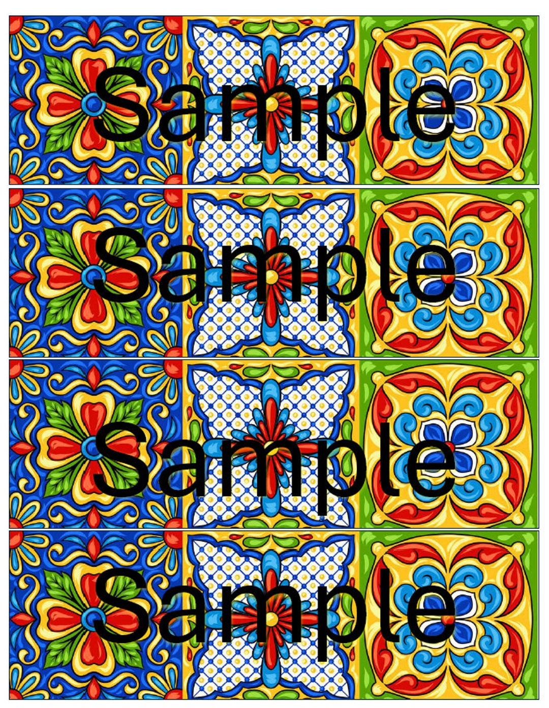 Edible Image Mexican Tile Wedding Favors Tile Cookies Custom Edible ...