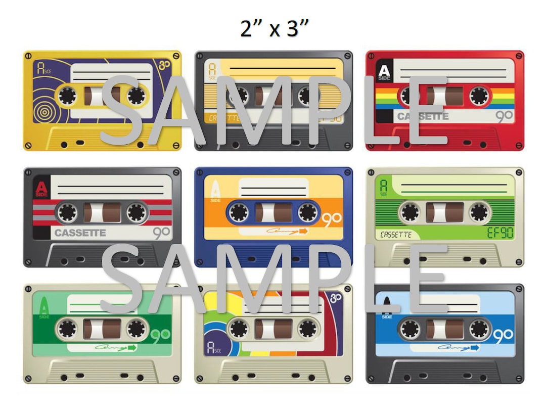 Music Cassette Vintage Birthday Edible Retro Cookie Cupcake Toppers ...