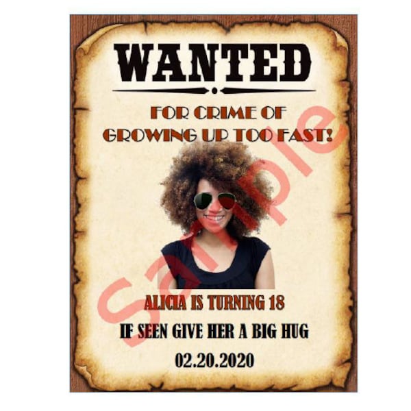 Wanted Poster Cake Topper - Etsy