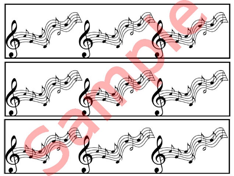 EDIBLE Music Notes Strips for Cake, Music Notes Cake Wraps, Music Notes ...