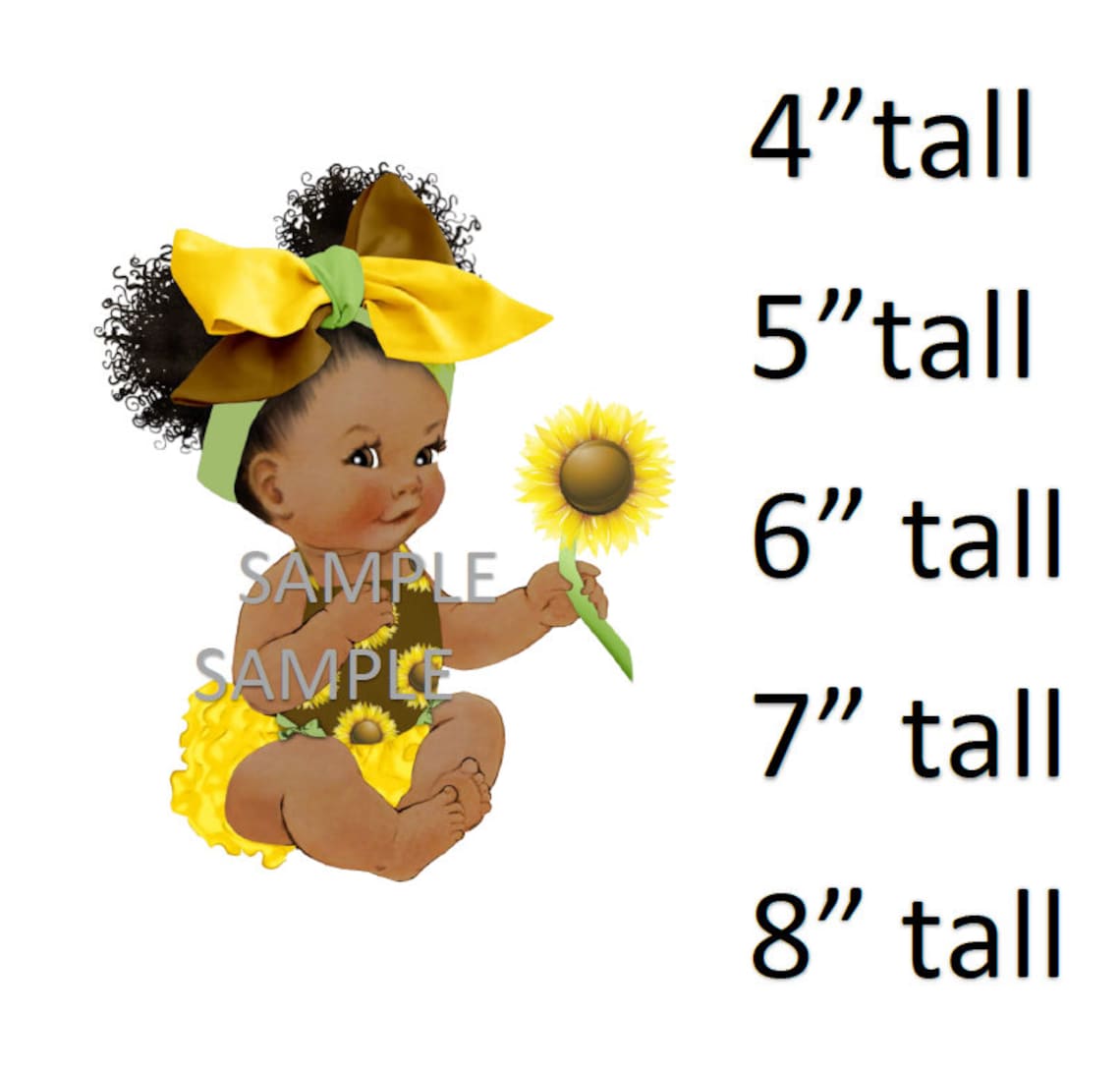 Sunflower Baby Girl Puffs Baby Girl Afro Puffs Baby Shower Cake ...