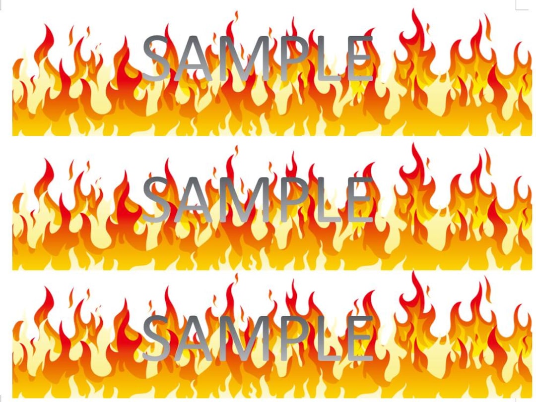 FIRE EDIBLE Image Cake Decorations FIRE Cake Stripes High Quality Icing ...