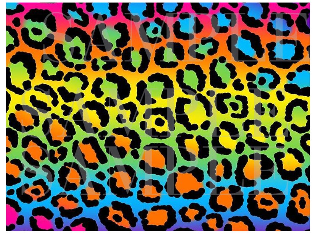 Rainbow Cheetah Print EDIBLE Image Cake Decorations High Quality Icing ...