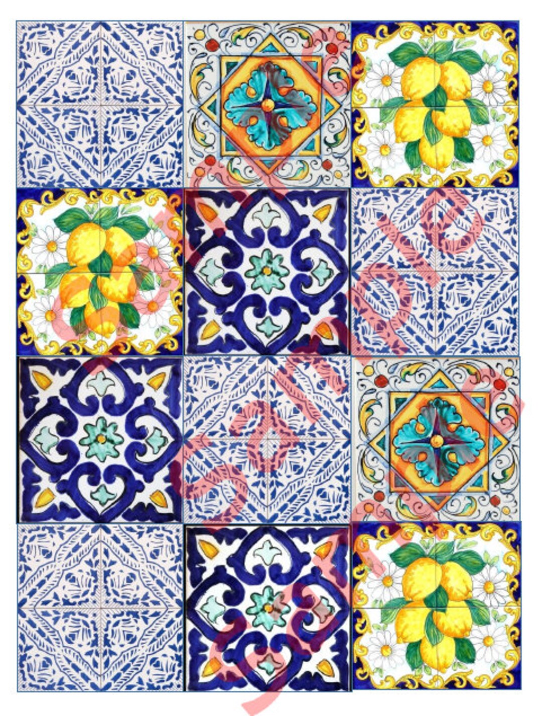 Edible Image Italian Tile Wedding Favors Tile Cookies Custom Edible ...