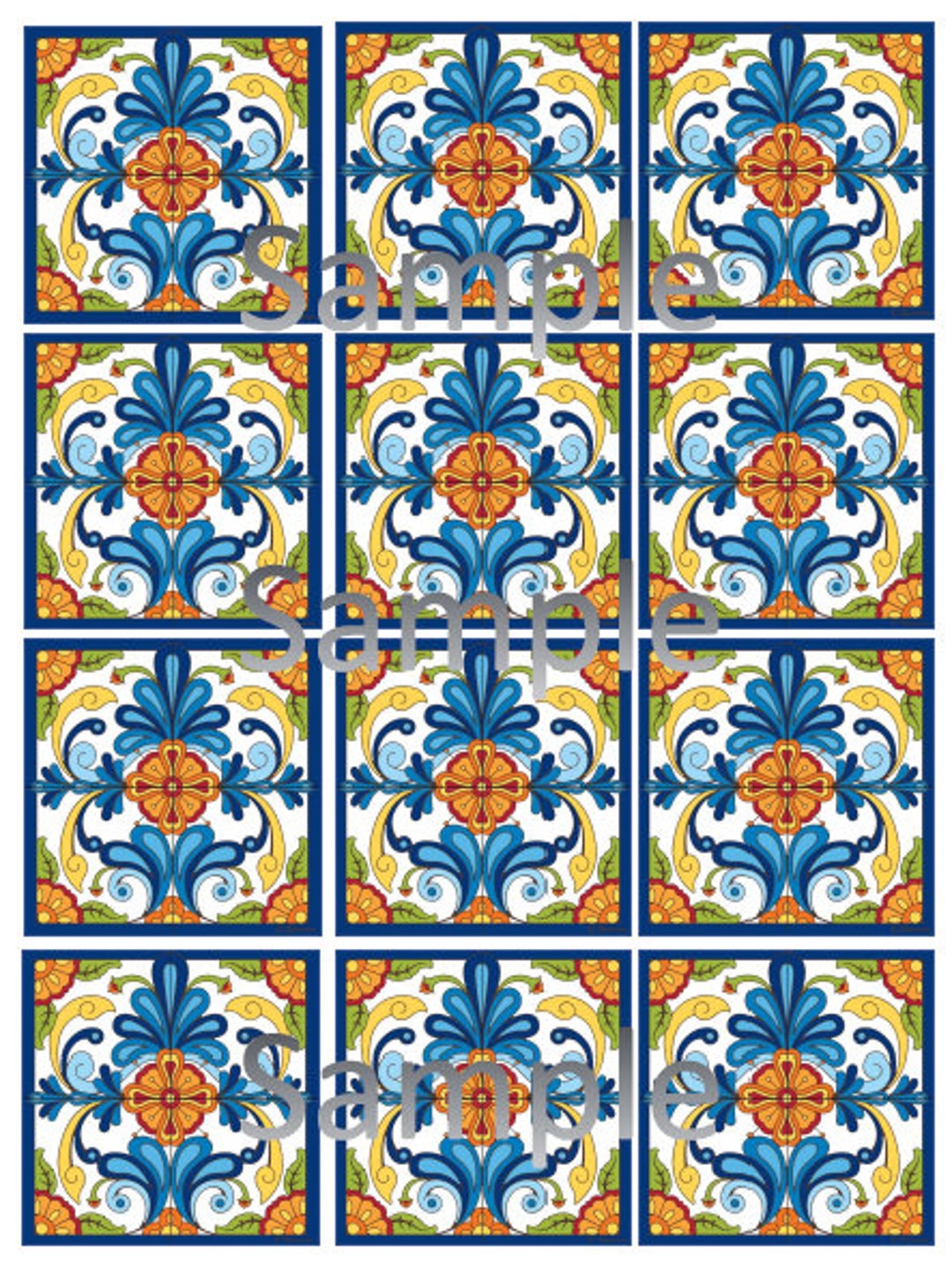 Edible Image Spanish Mexican Tile Wedding Favors Tile Cookies Custom ...