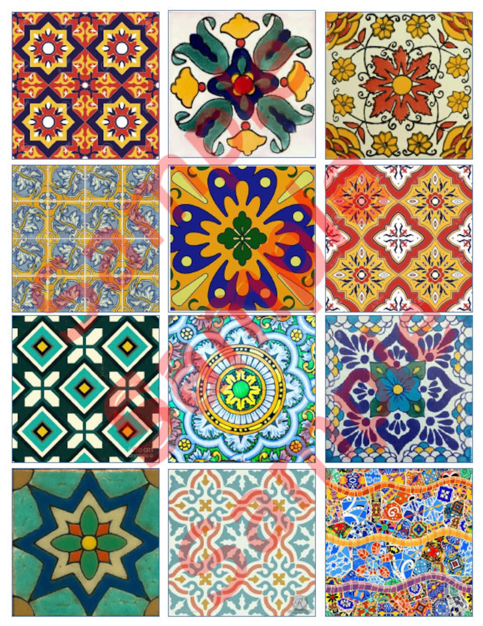 Edible Image Spanish Tile Wedding Favors Tile Cookies Custom Edible ...