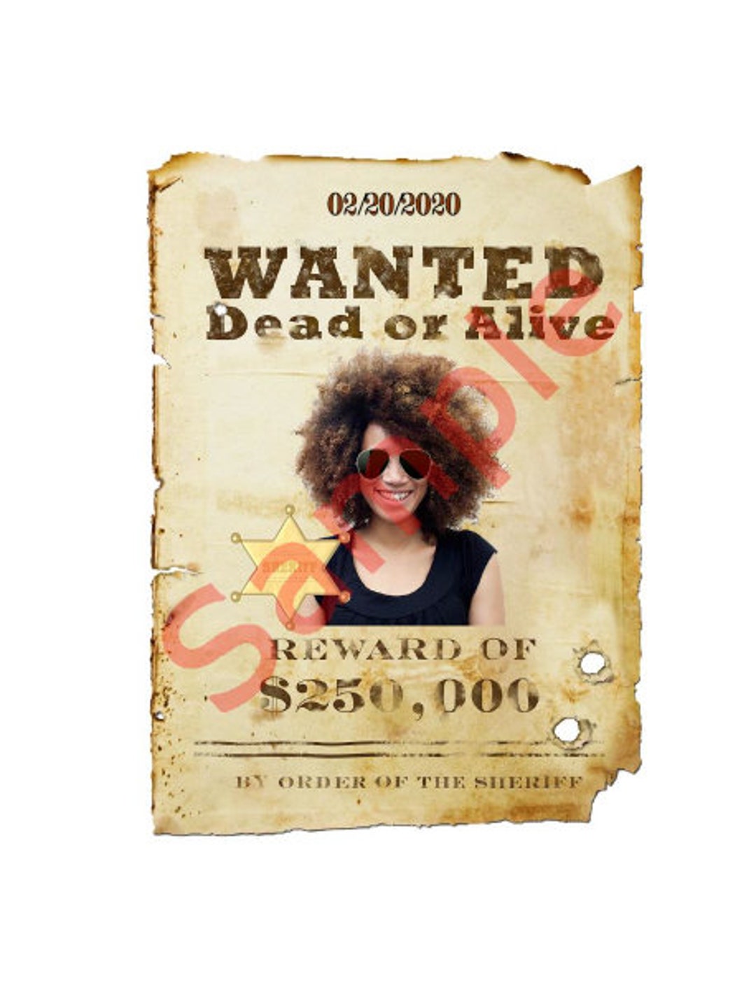 WANTED Poster Birthday Edible Cake Topper. Cowboy Sheriff Party Custom ...