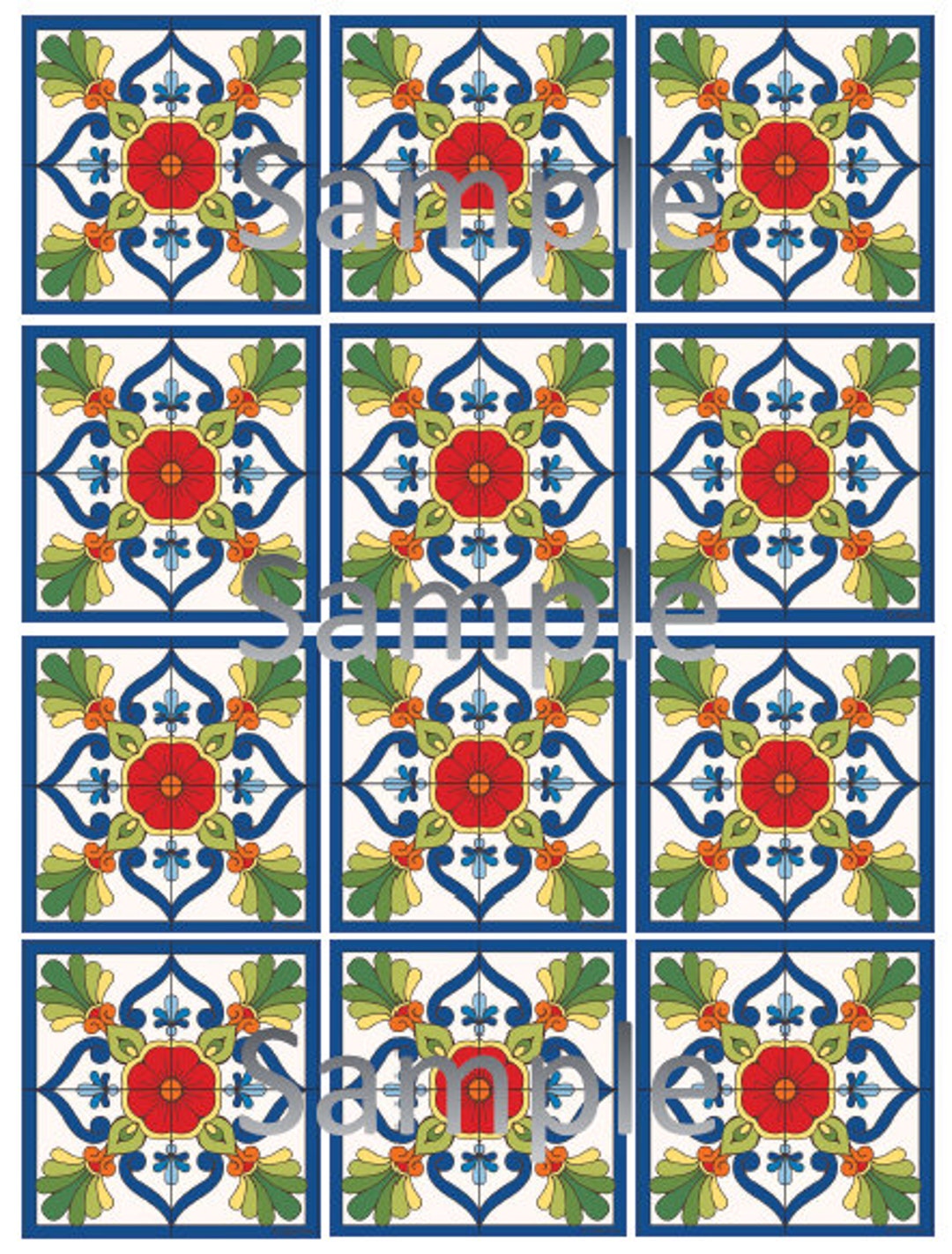 Edible Image Spanish Mexican Tile Wedding Favors Tile Cookies Custom ...