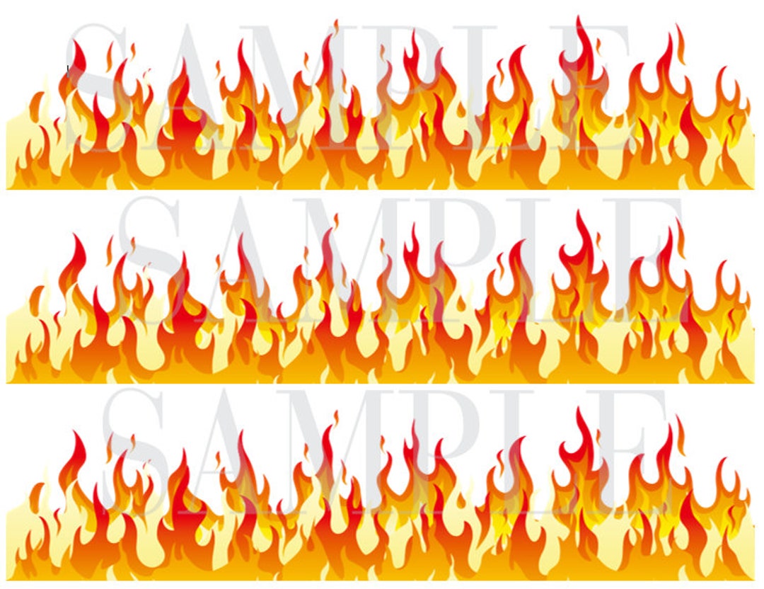 FIRE EDIBLE Image Cake Decorations FIRE Cake Stripes High Quality Icing ...