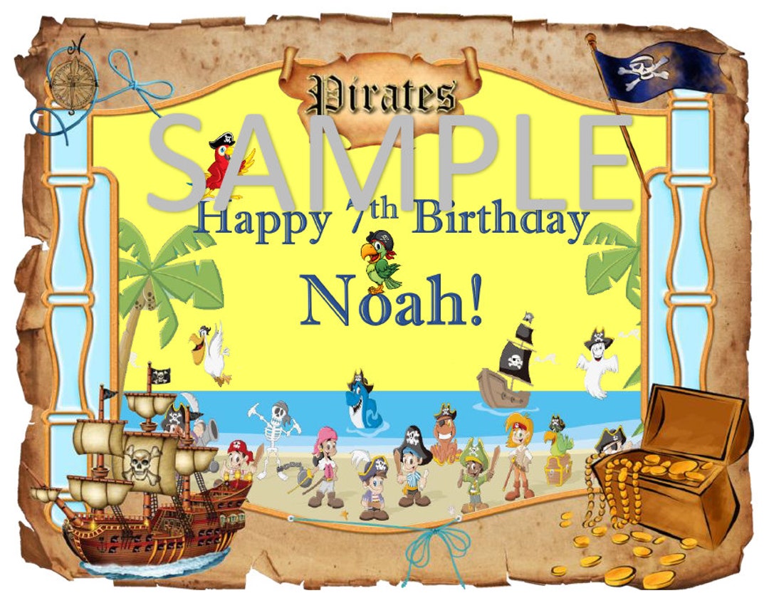 Pirate Theme Cake Decoration Pirates Edible Cake Topper Edible Image ...