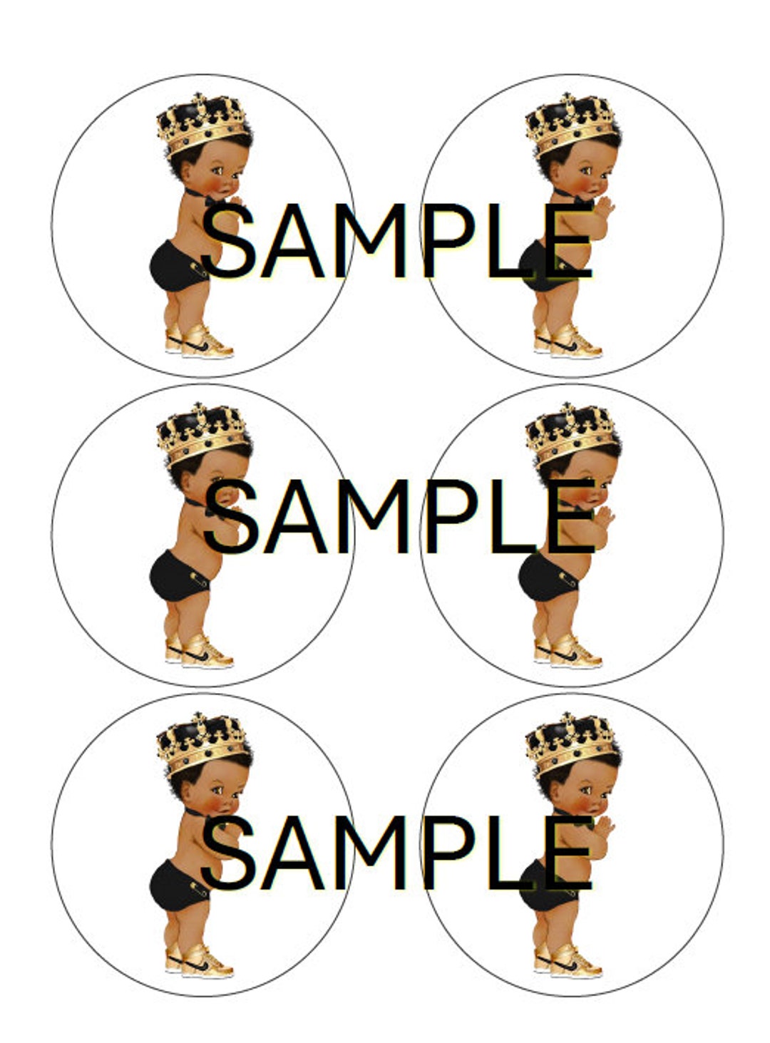 Black and Gold Little Prince Baby EDIBLE Cake Topper Image Prince Boy ...