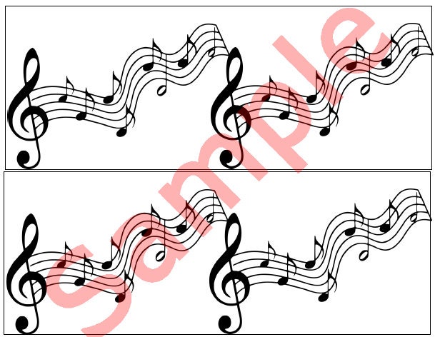 EDIBLE Music Notes Strips for Cake, Music Notes Cake Wraps, Music Notes ...