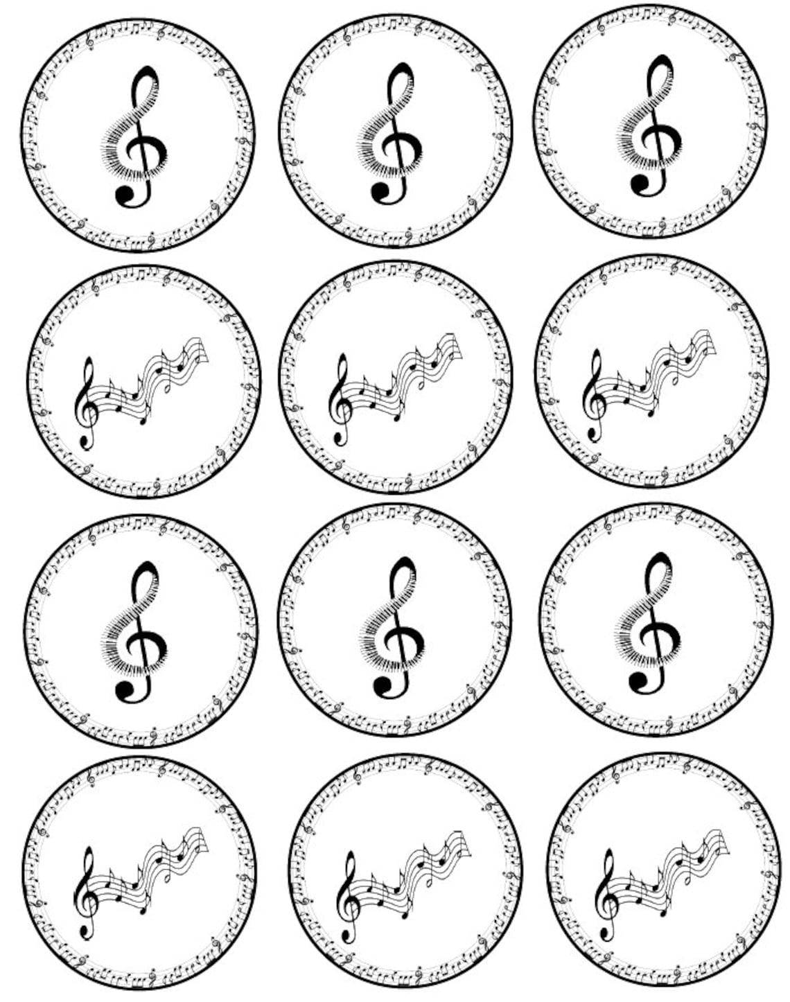 EDIBLE Music Notes Strips for Cake, Music Notes Cake Wraps, Music Notes ...