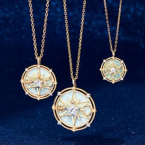 Custom Compass Necklace - Small Middle Big Pendant Necklace Sterling ...