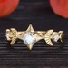 Magic Moon Ring White Gold Kite Cut Bezel Moonstone Ring Rainbow ...