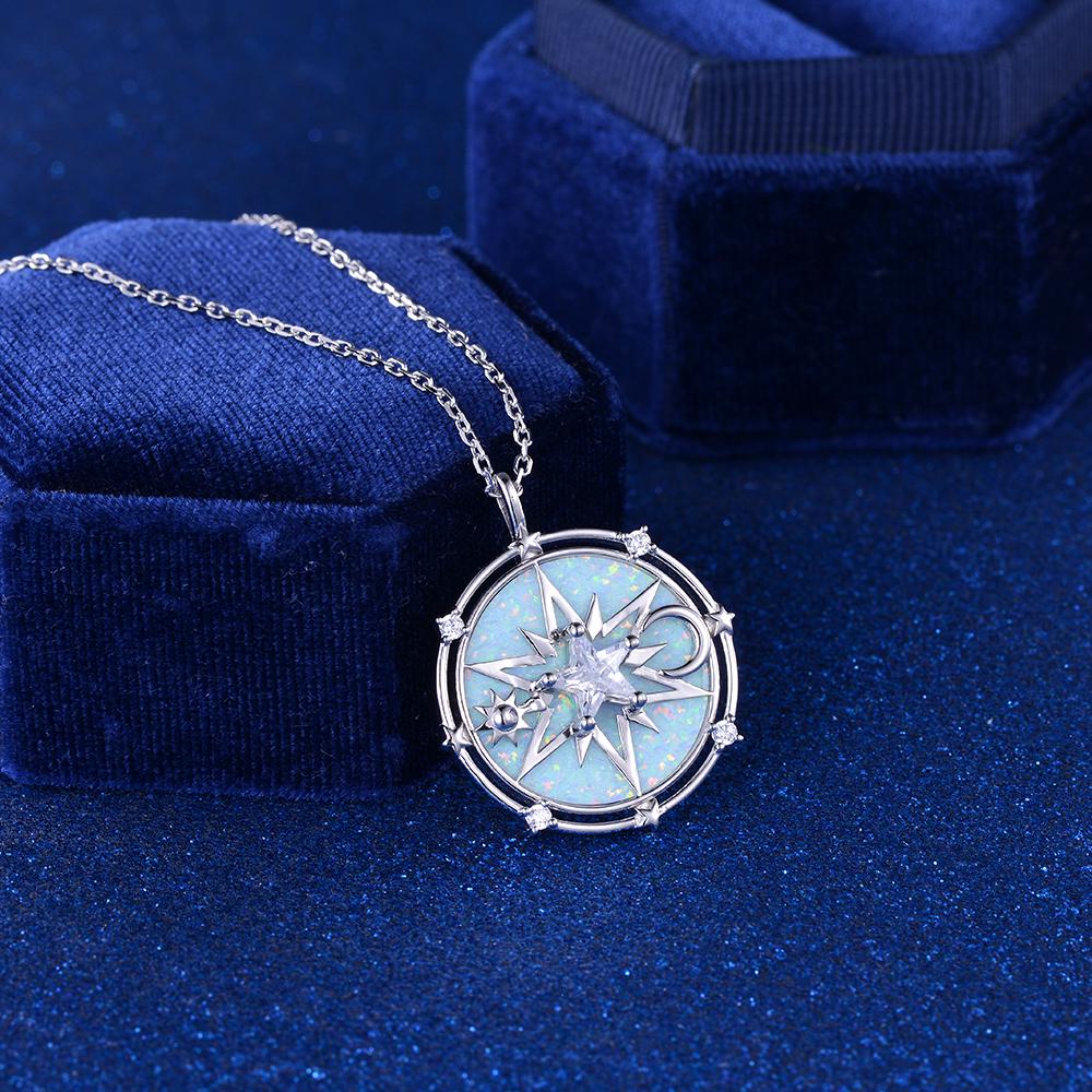 Custom Compass Necklace - Small Middle Big Pendant Necklace Sterling ...