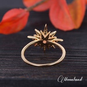 Vintage Moonstone Ring Starburst Ring Star Stackable Ring Celestial ...