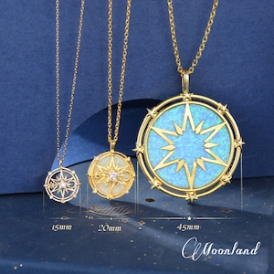 Custom Compass Necklace - Small Middle Big Pendant Necklace Sterling ...