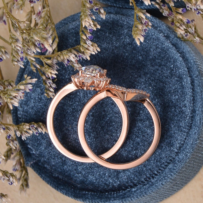9x6mm Pear Shaped Engagement Ring Rose Gold Floral Moissanite Etsy