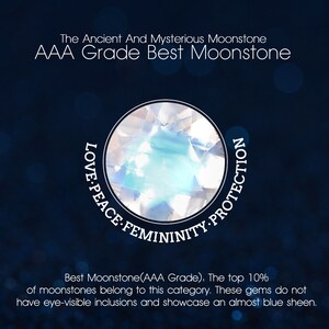 Magic Moon Ring White Gold Kite Cut Bezel Moonstone Ring Rainbow ...