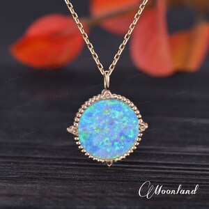 North Star Opal Pendant Compass Necklace Yellow Gold Personalized ...