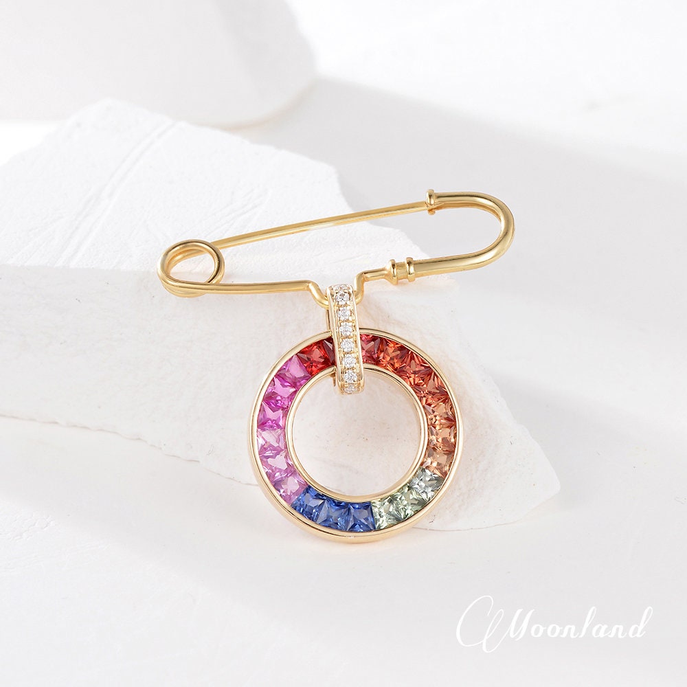 Natural Rainbow Sapphire Pendant Necklace and Ring Set Unique Channel ...