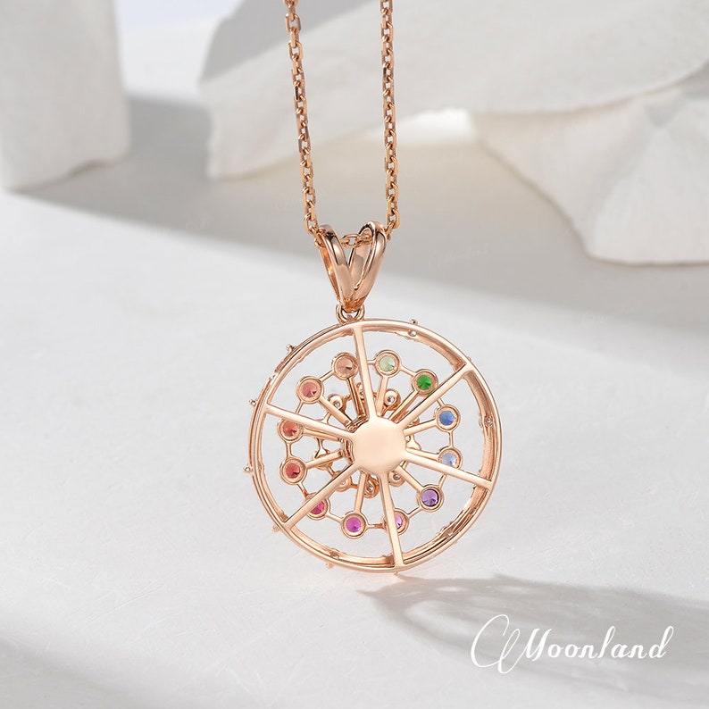 Wheel of Fortune | Natural Rainbow Sapphire Spinning Pendant Necklace ...