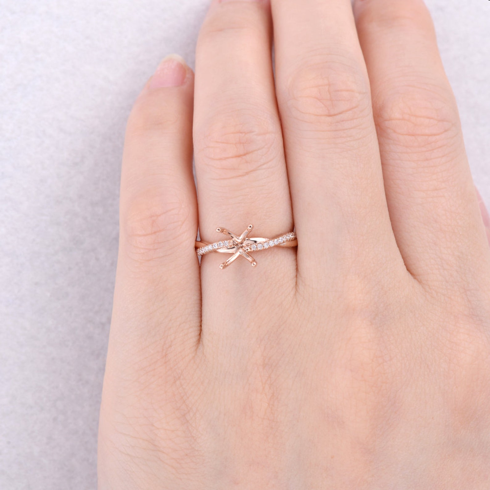 Diamond Ring Setting Custom Ring Setting Semi Mounting Rose - Etsy