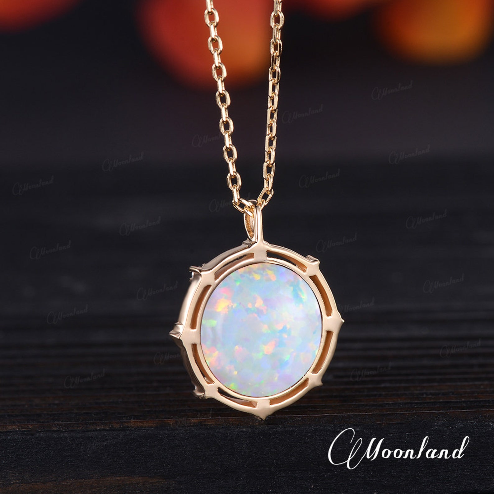 Vintage Opal Necklace Sun Moon Star Yellow Gold North Star Pendant ...