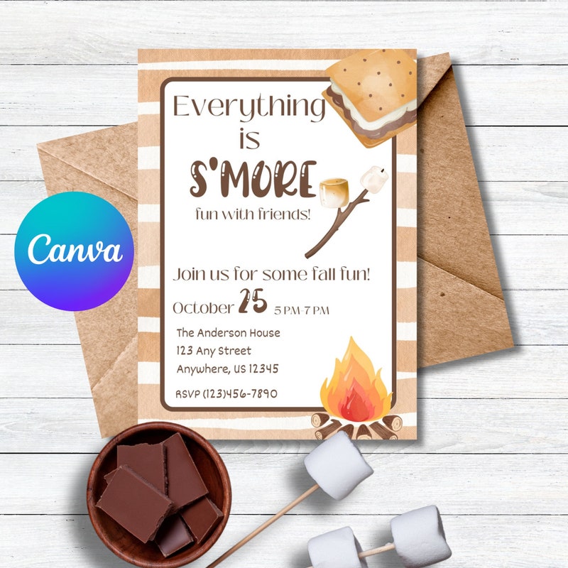 Smores Invitation - Etsy