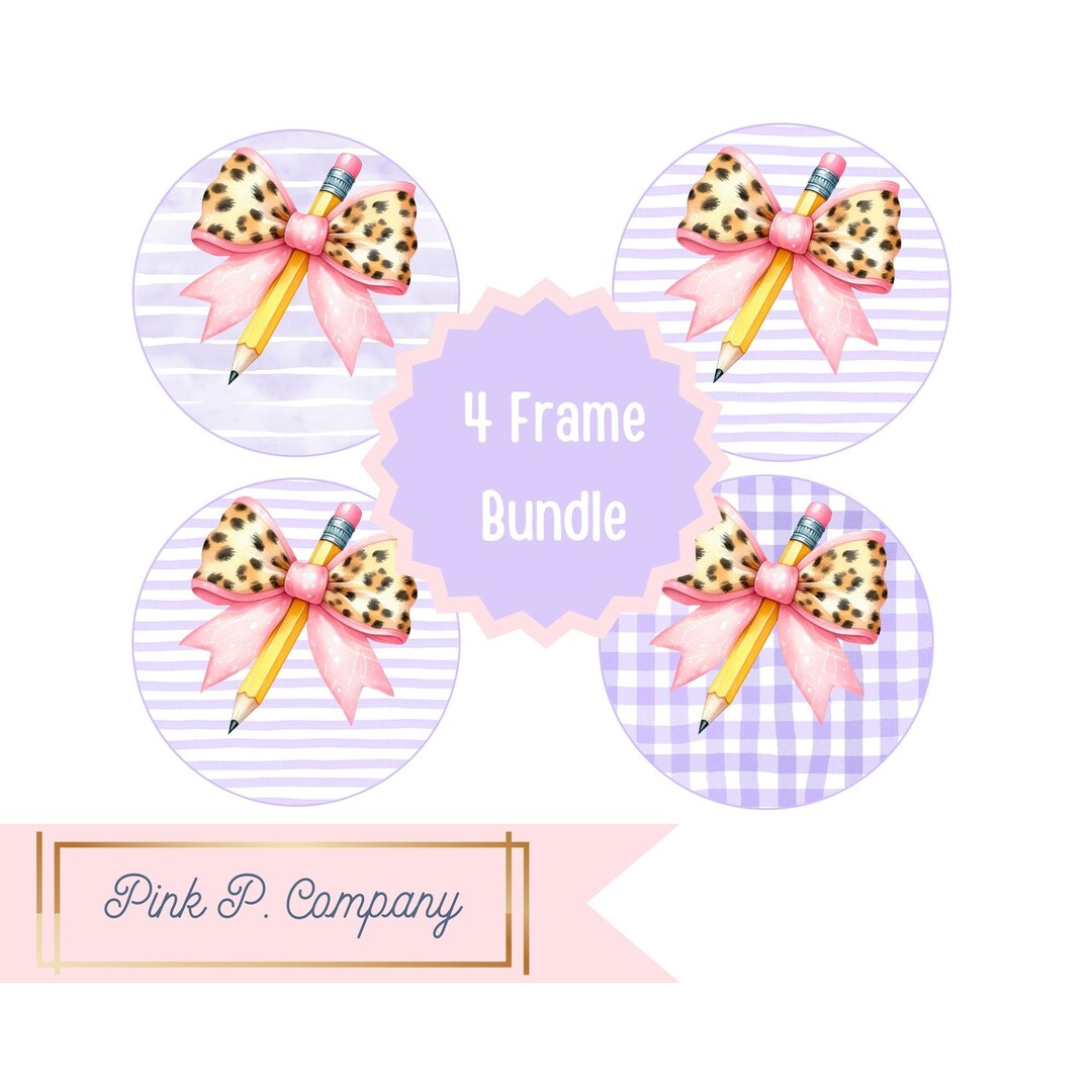 Back to School Coquette Pencil Frame Bundle, Teacher Printable Frame ...
