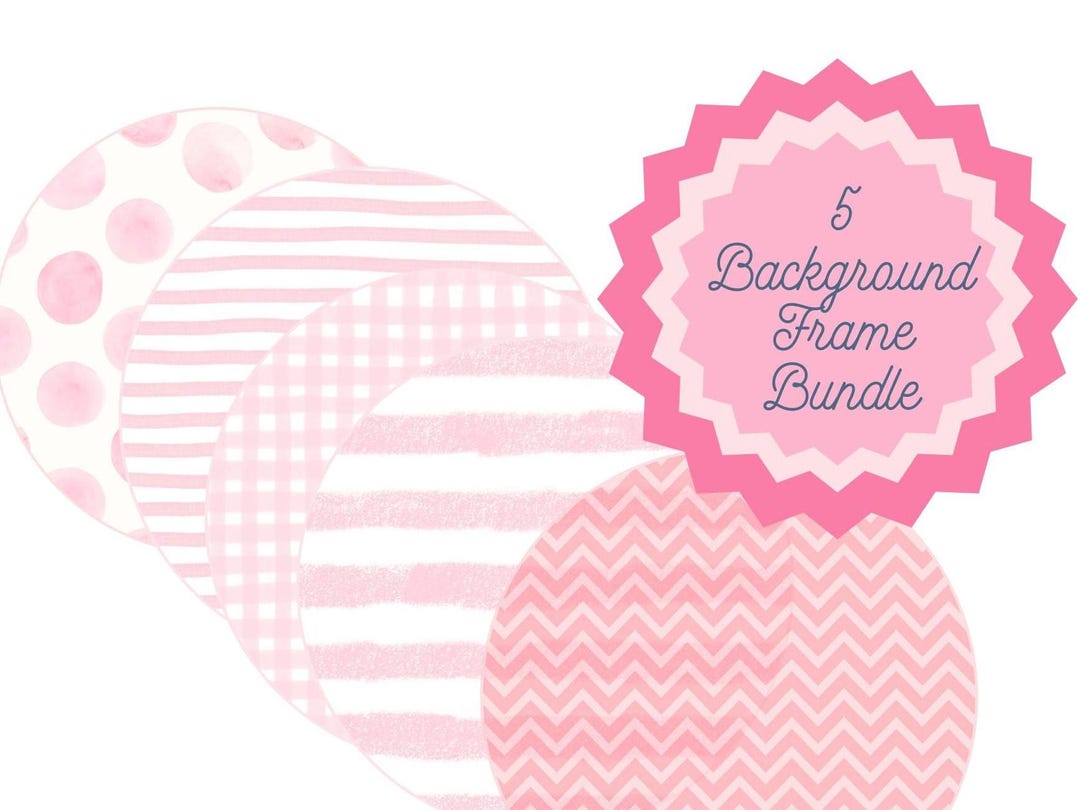 Pink Gingham & Stripe Backgrounds: Watercolor Clipart Bundle (PNG ...