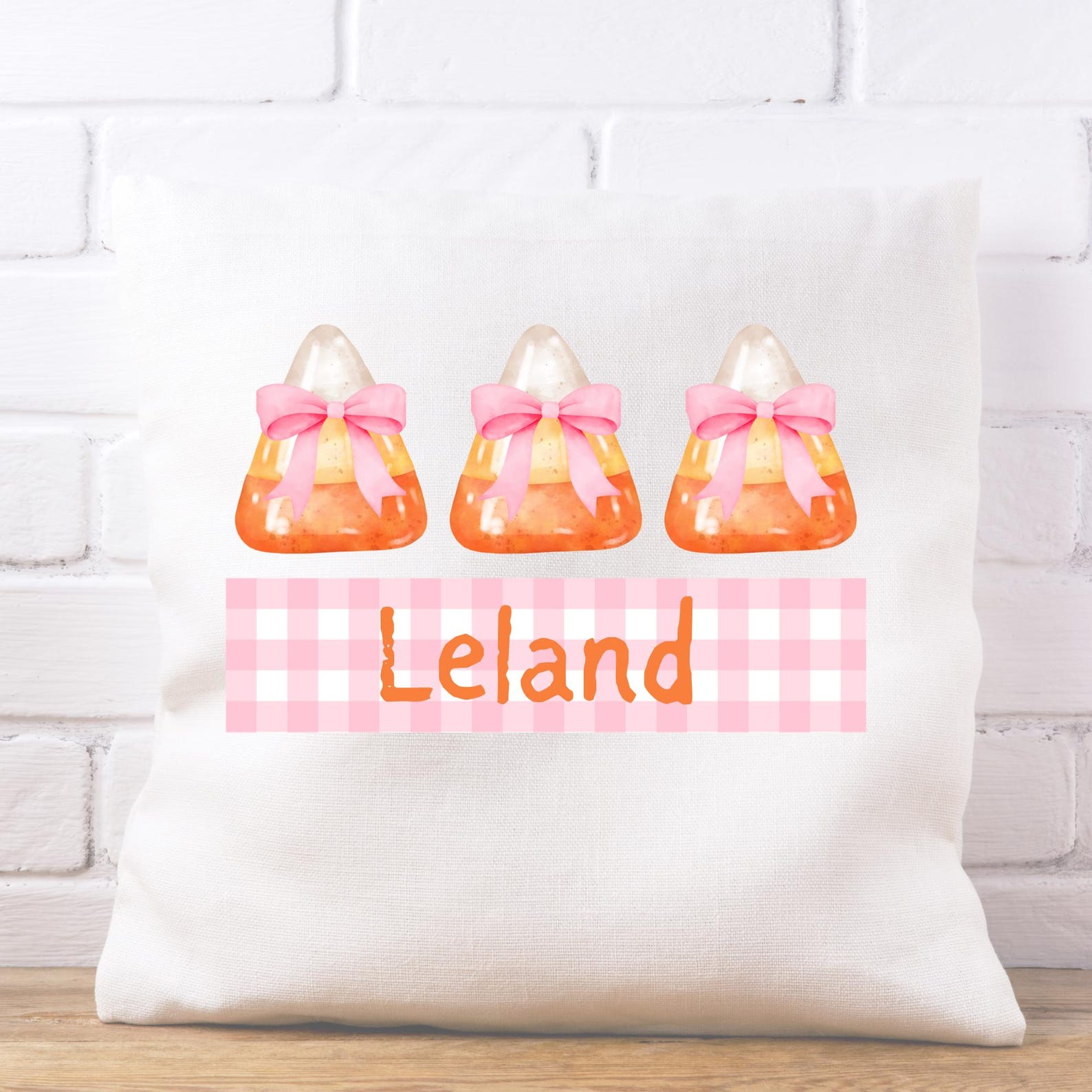 Candy Corn Clipart: Preppy Bows, Gingham Name Plate (digital Download ...