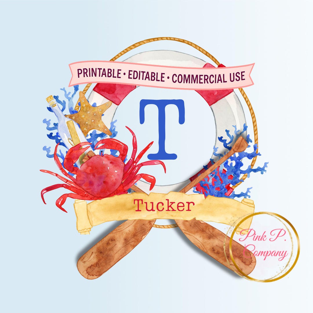 Seaside Adventure Nautical Crest Template, Little Sailor’s Decor ...