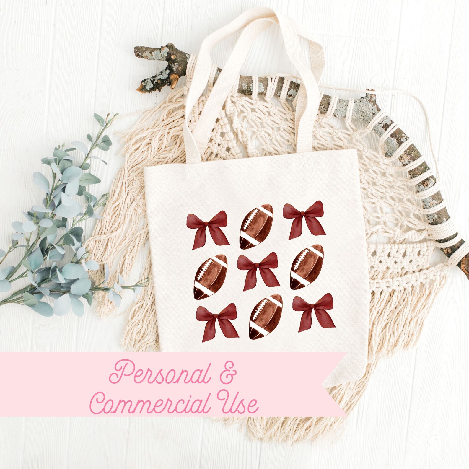 Coquette Football Bow PNG, Coquette Watercolor Sport Illustration ...